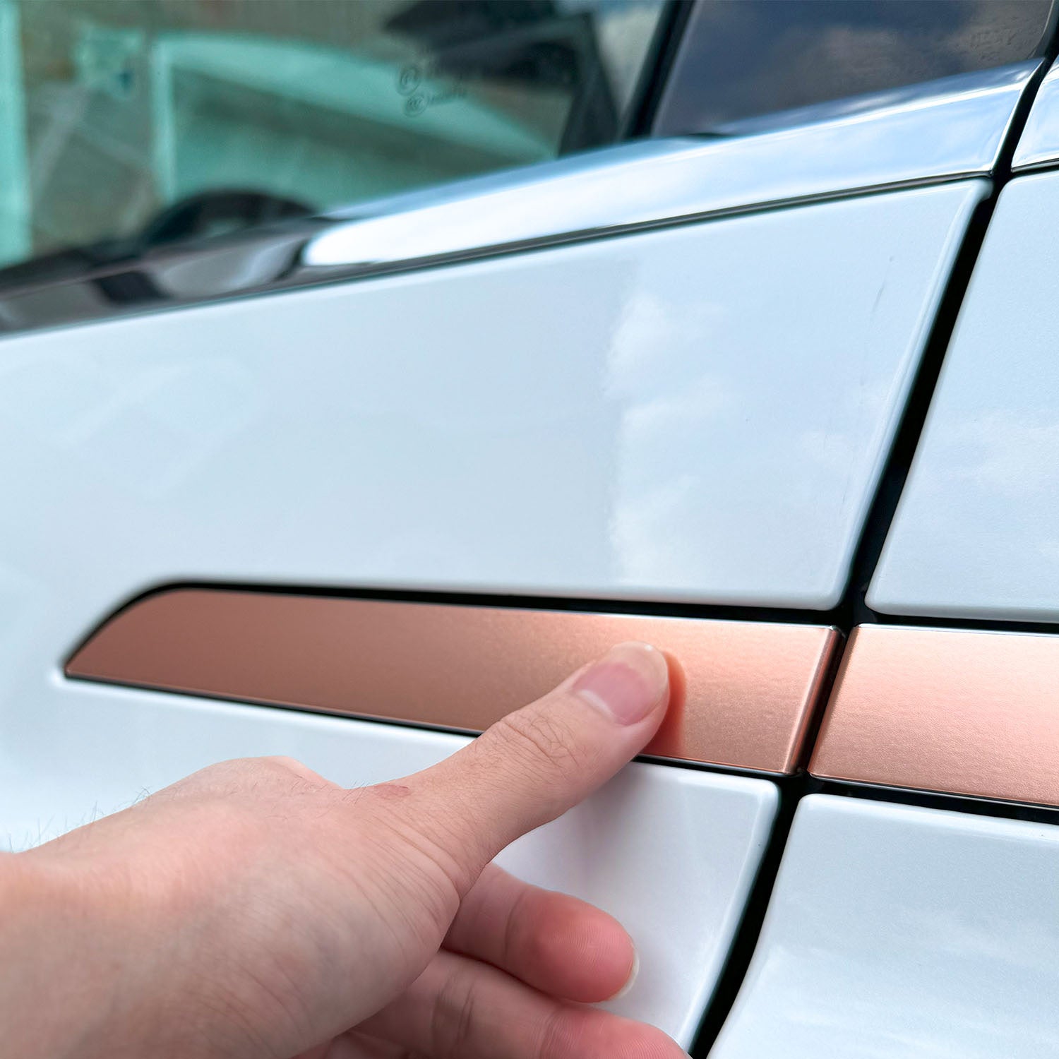 Tesla Model X Rose Gold Door Handle Wrap – EV Wraps
