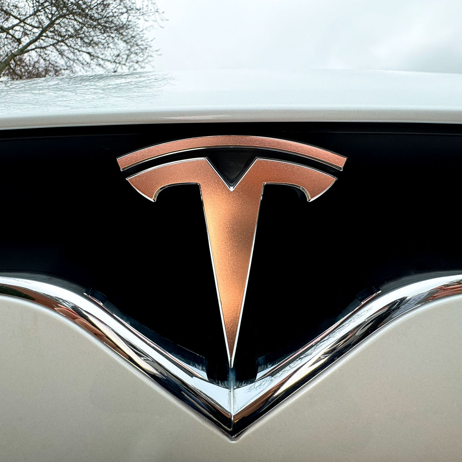 Tesla Model X Rose Gold Frunk Logo Decal – EV Wraps