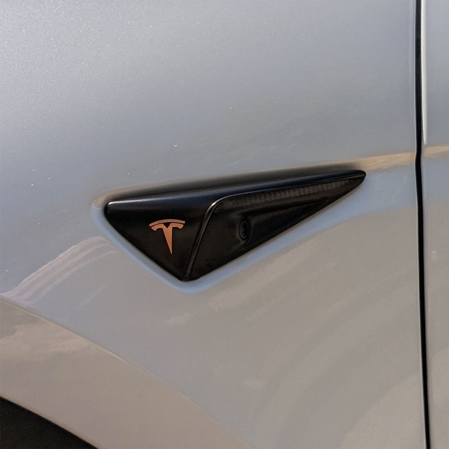 Tesla Model Y Rose Gold Side Light Logo Decals – EV Wraps