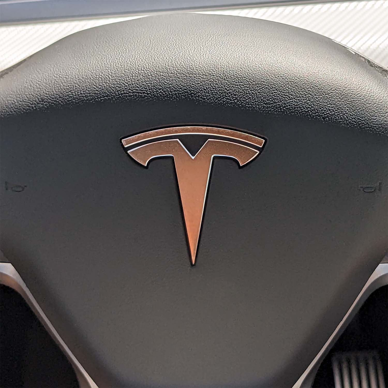 Tesla Model Y Rose Gold Steering Wheel Logo Decal – EV Wraps